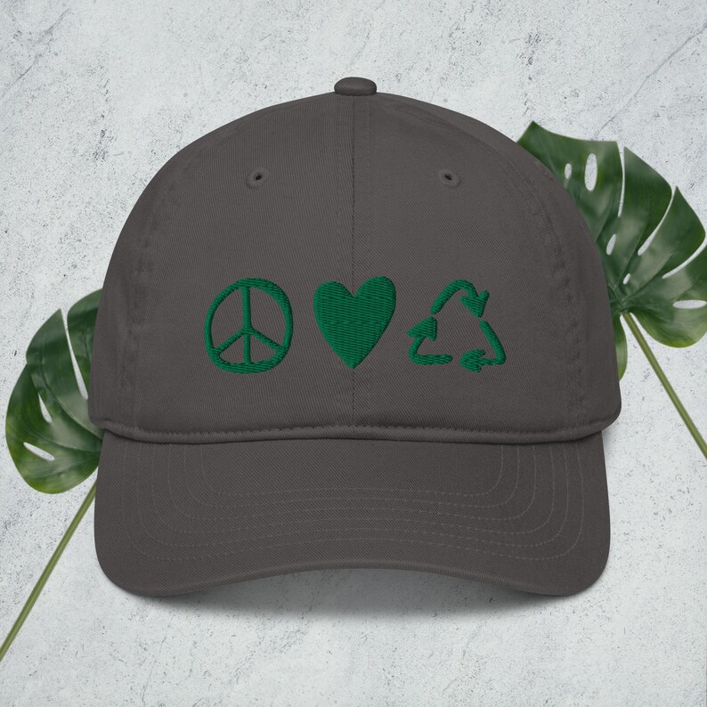 Organic Cotton Embroidered Earth Day Hat, Sustainable Dad Hat, Eco ...