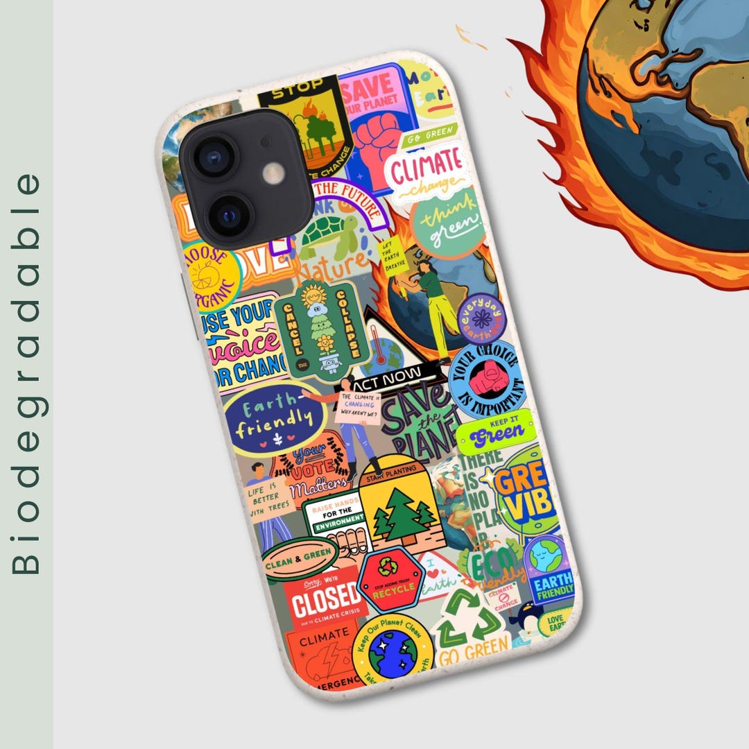 Eco Friendly Climate Change Phone Case, Earth Day Aesthetic Scrapbook ...