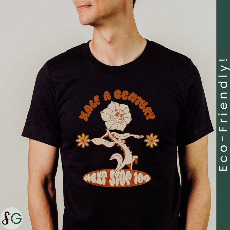50th Birthday Shirt, Half A Century Old Groovy Flower Man Tshirt, 1974 ...