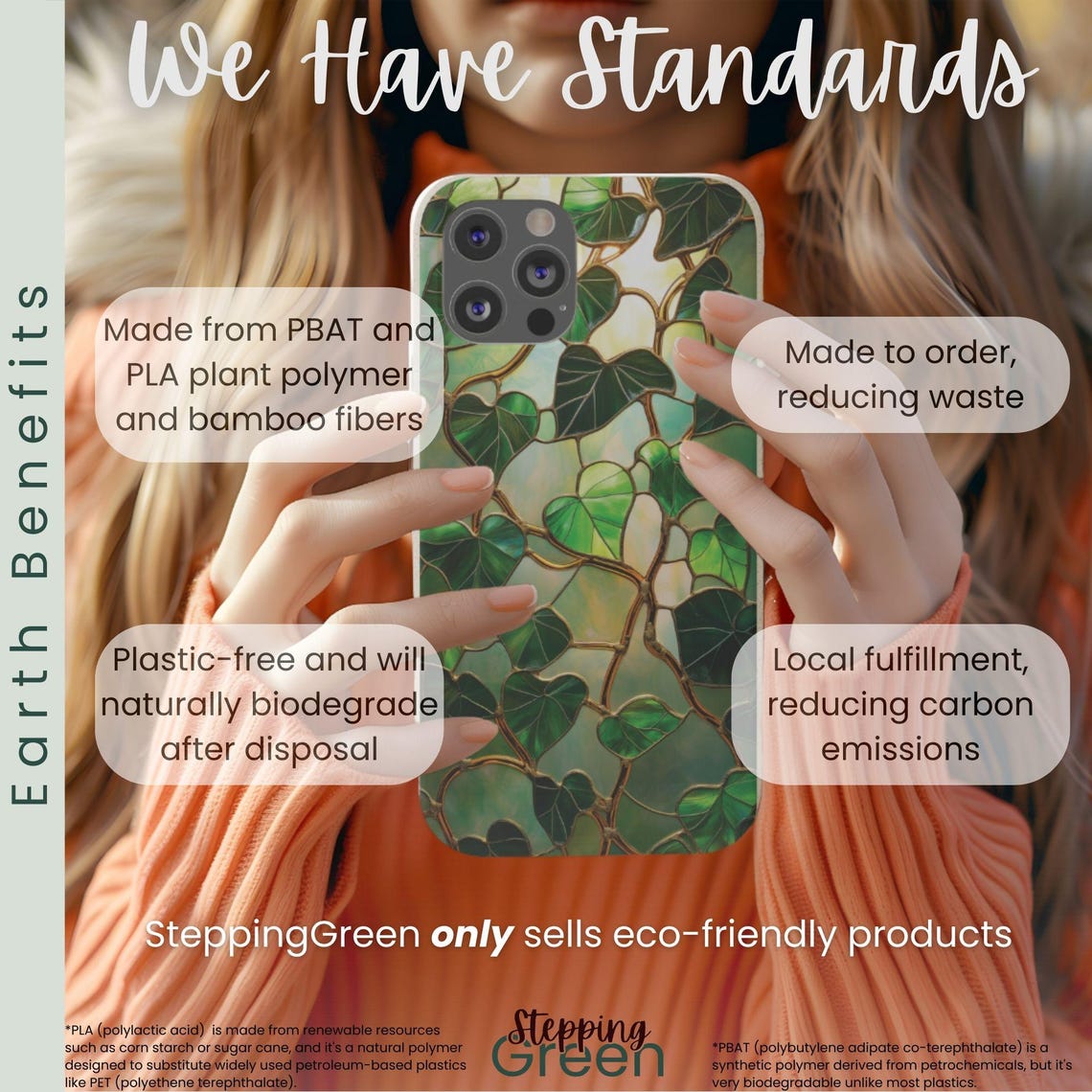 Biodegradable Green Leaves Vine Phone Case, Plant Lover Phone Case ...