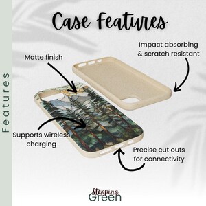 Mountain Biodegradable Phone Case, Stained Glass Look Forest Case ...