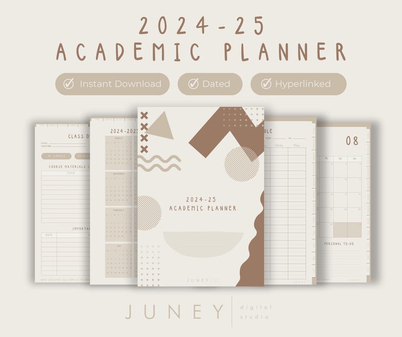 2024-25 Academic Planner | Digital Student Planner | Minimalist, Dated ...