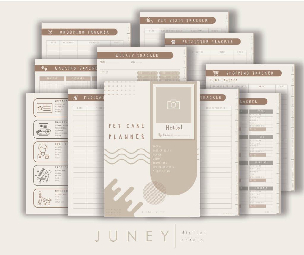 Complete Pet Care Planner Printable Bundle - Veterinary Visits, Grooming, Diet & Expense Tracker ...