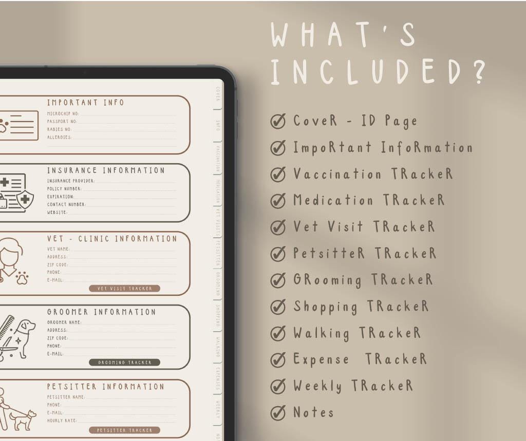 Complete Pet Care Planner Printable Bundle - Veterinary Visits ...