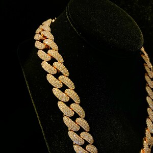 16MM Rose Gold Cuban Link Chain stainless Steel & Cubic Zirconia - Etsy
