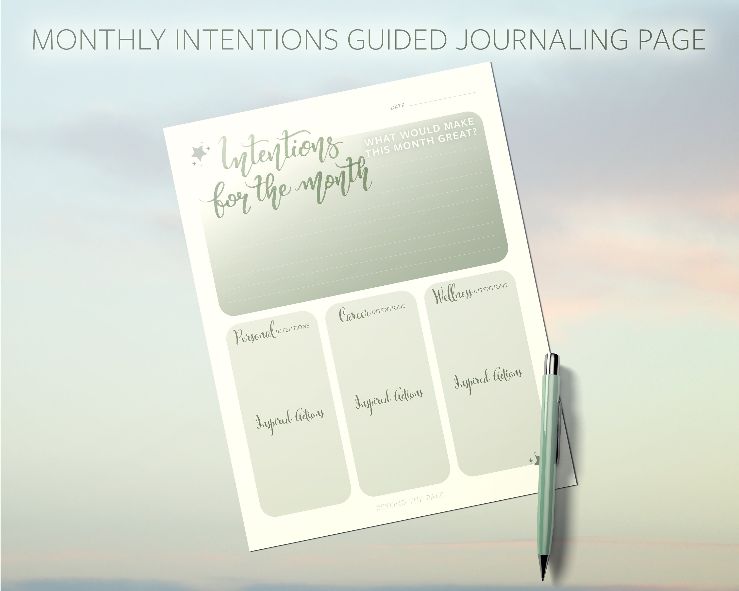 Intentions for the Month Worksheet - Etsy