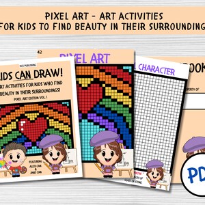 Kids Can Draw Pixel Art for Kids, Homeschool Kid Printables, Kids ...