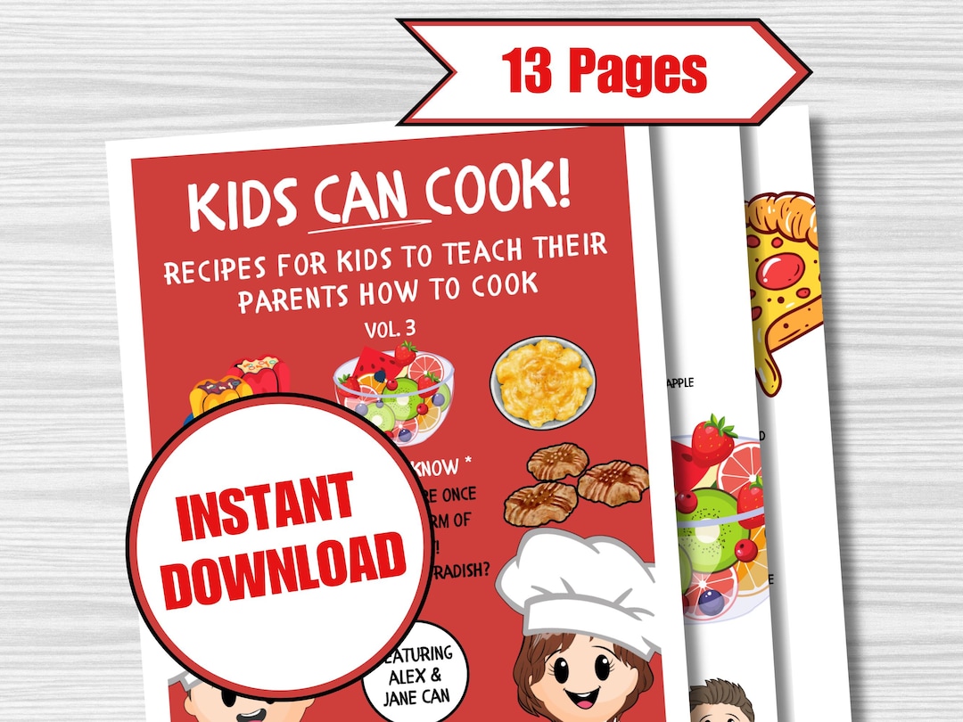 Kids Can Cook Vol 3 Cookbook, Homeschool Printables, for Kids, Meal ...