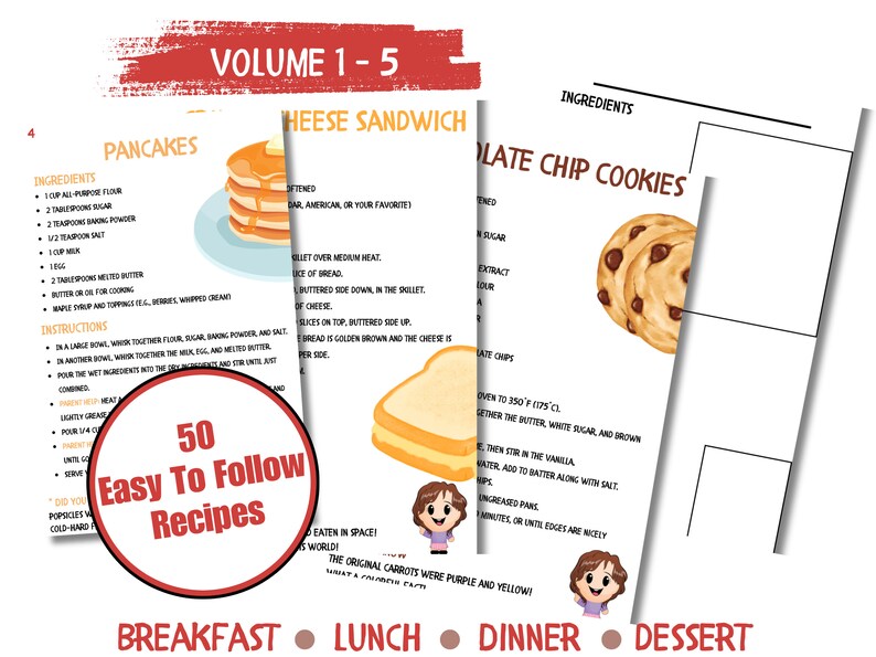 Kids Can Cook Cookbook for Kids, Meal Planning, Recipes, for Kids ...