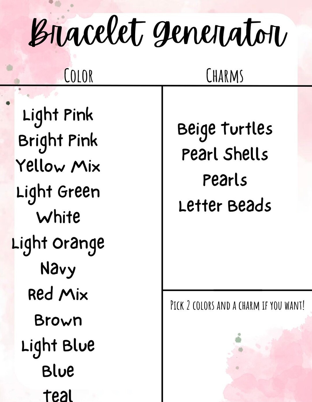 Bracelet Generator - Etsy