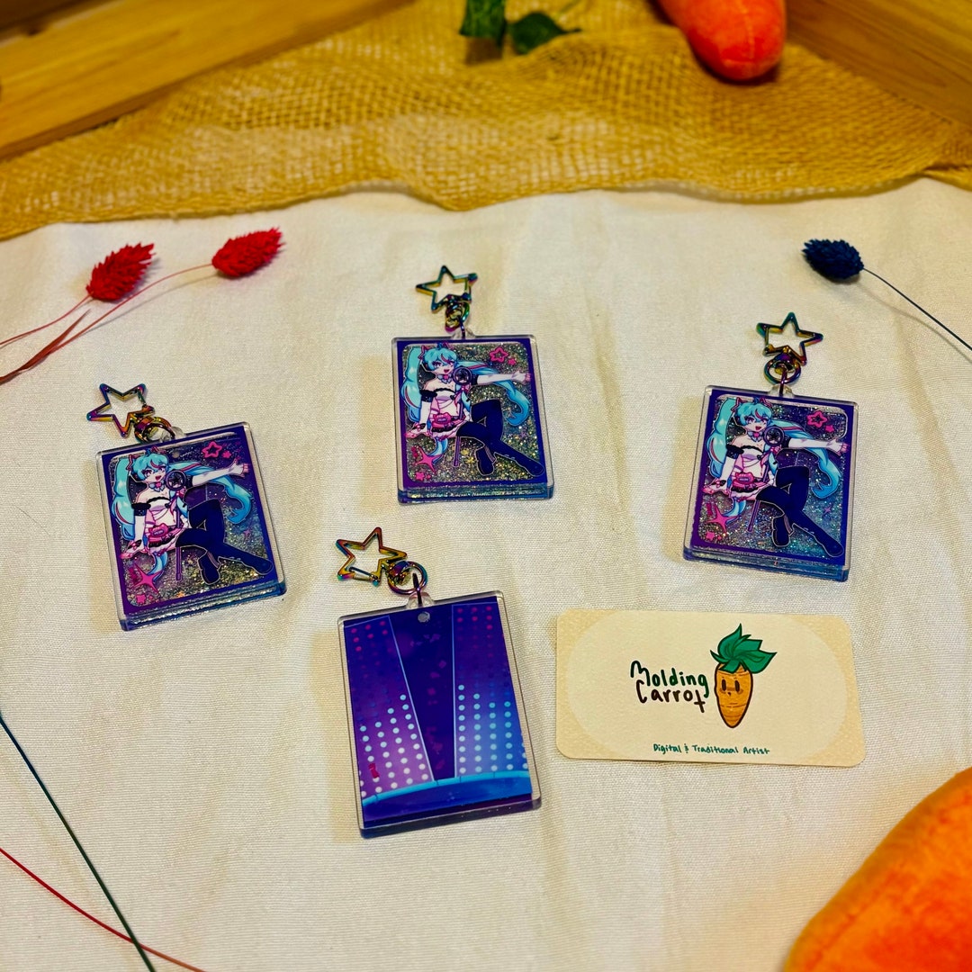 Miku Quicksand Acrylic Keychain - Etsy