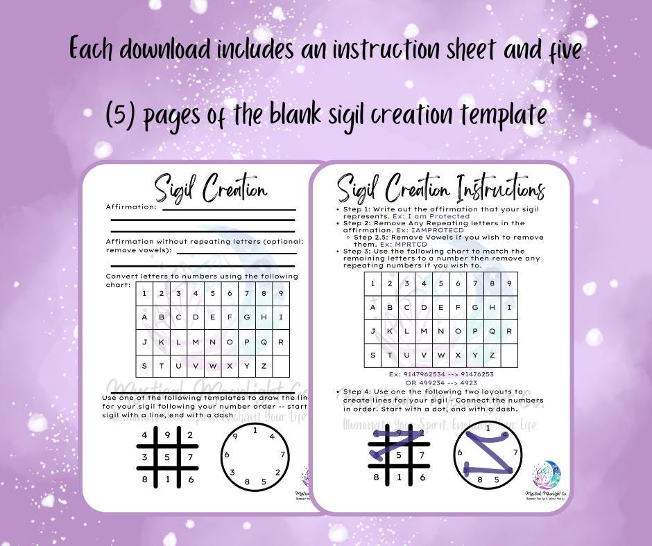 Witches Wheel Sigil Digital Download | Witches Wheel Sigil Template ...