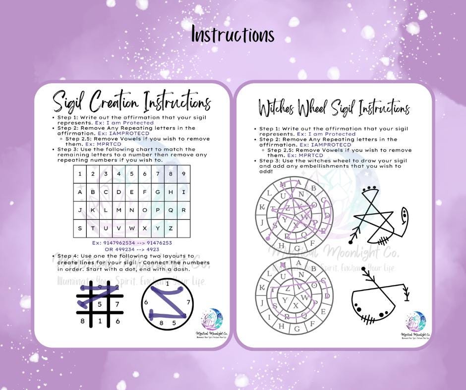 Sigil Template Bundle Digital Download | Witches Wheel Sigil Template ...