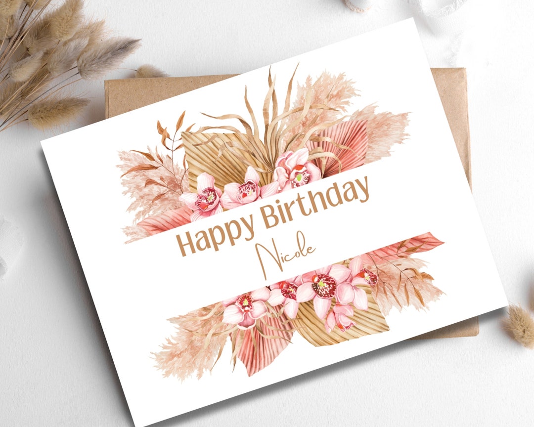 Personalized Happy Birthday Card, Custom Happy Birthday Card, Birthday ...