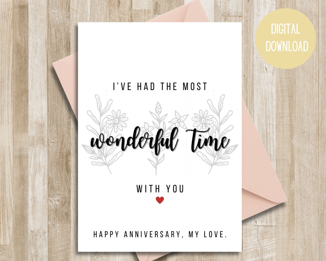 Anniversary Card Printable Digital Download Printable Card Printable ...