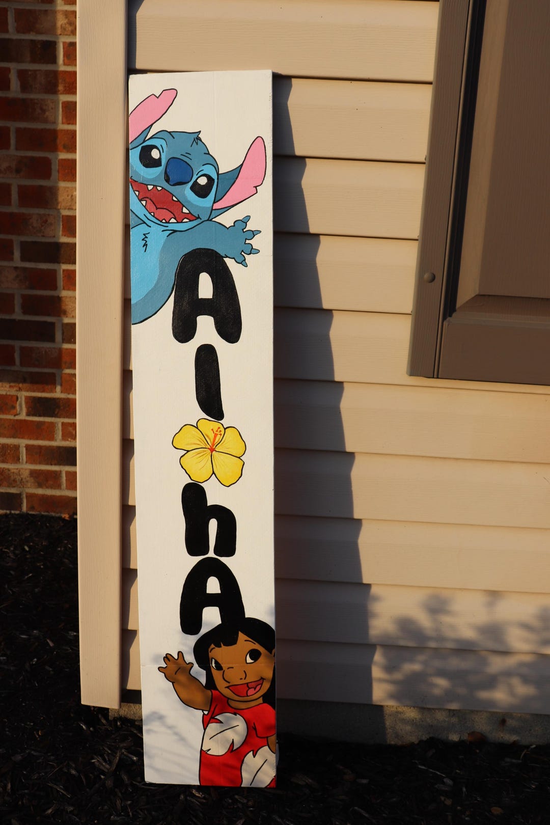 Hand Painted Lilo and Stitch “aloha” Front Porch Sign - Etsy