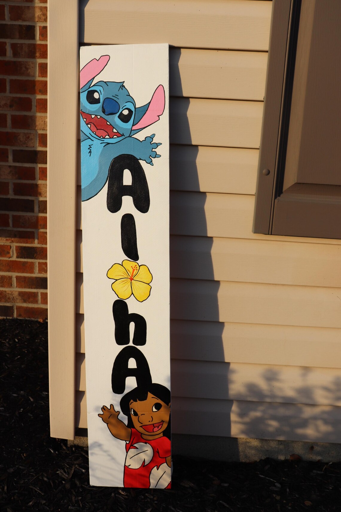 Hand Painted Lilo and Stitch “aloha” Front Porch Sign - Etsy