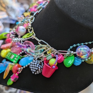 Colorful Clutter Necklace - Etsy