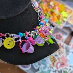 Colorful Clutter Necklace - Etsy