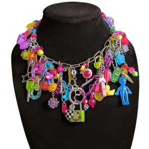 Colorful Clutter Necklace - Etsy