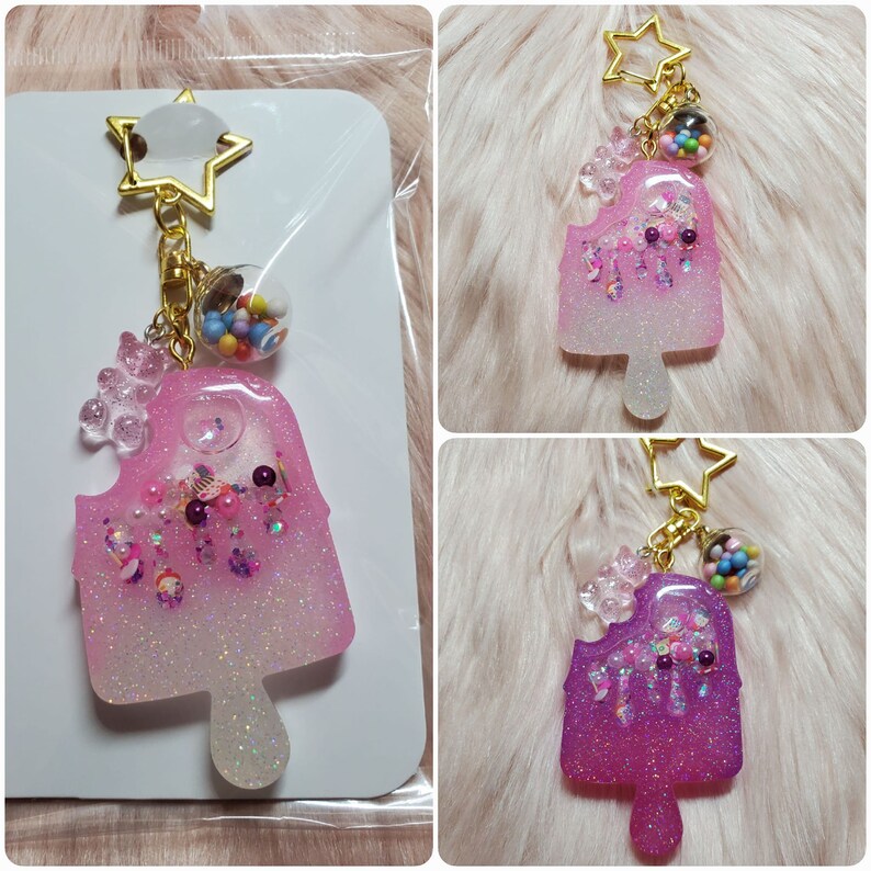 UV Glitter Keychains - Color Changing Keychain Shakers - Handmade ...