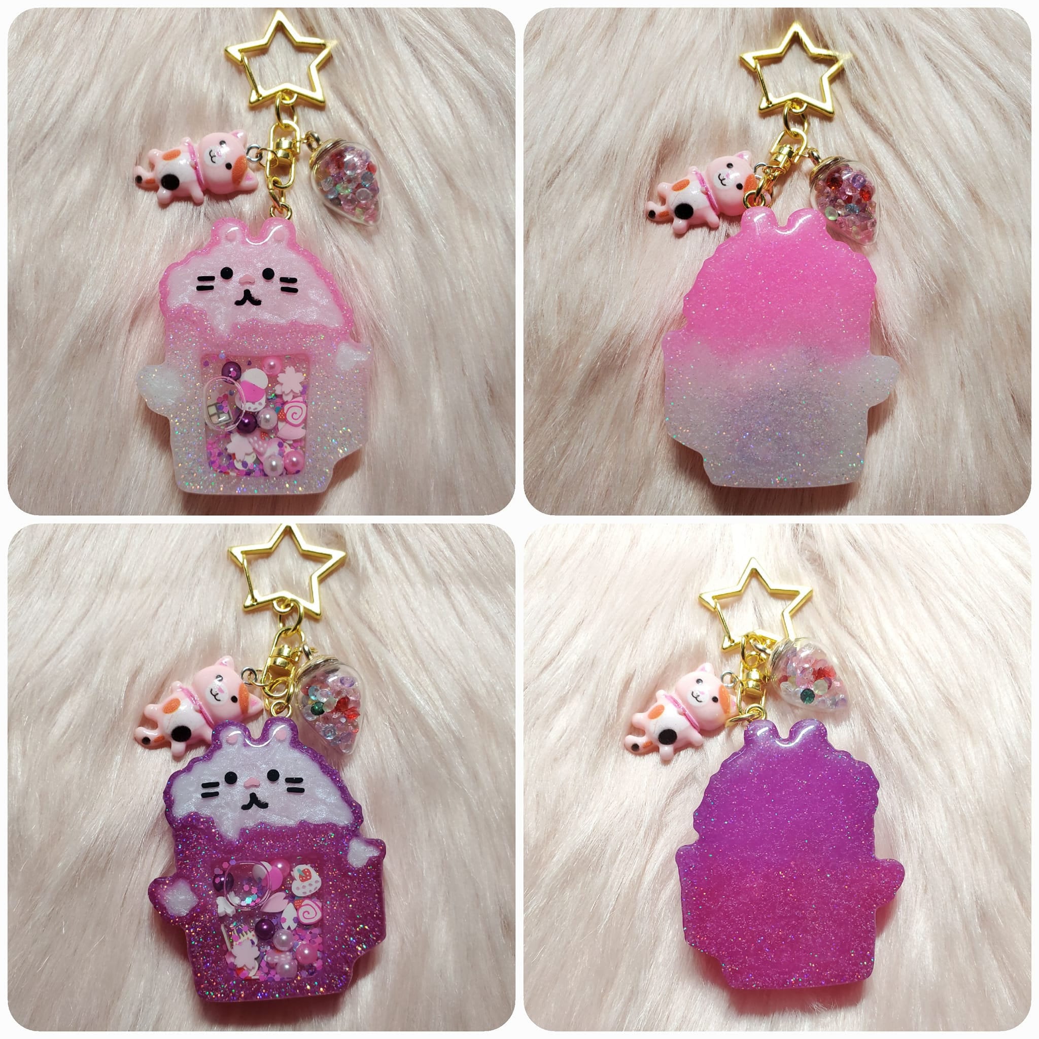 UV Glitter Keychains - Color Changing Keychain Shakers - Handmade ...