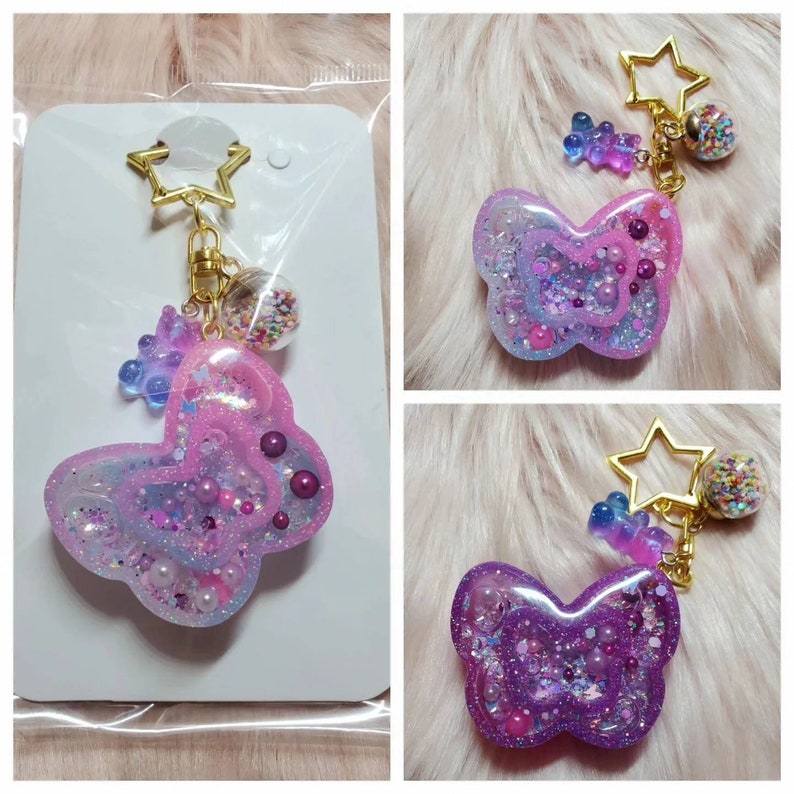 UV Glitter Keychains - Color Changing Keychain Shakers - Handmade ...