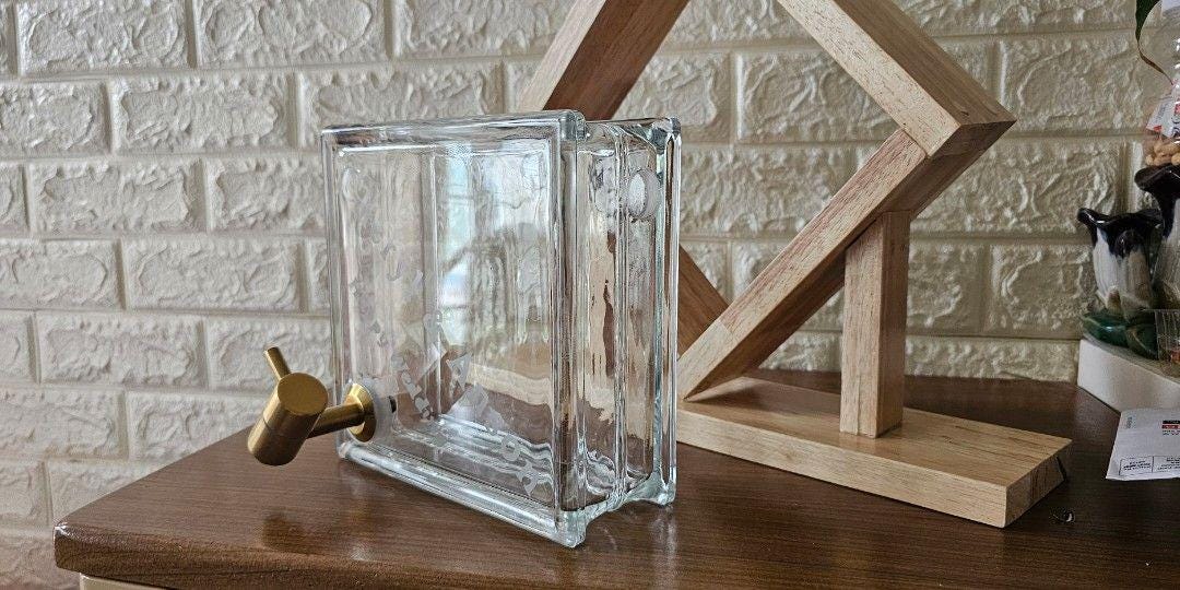Whiskey Glass Block Decanter - Etsy