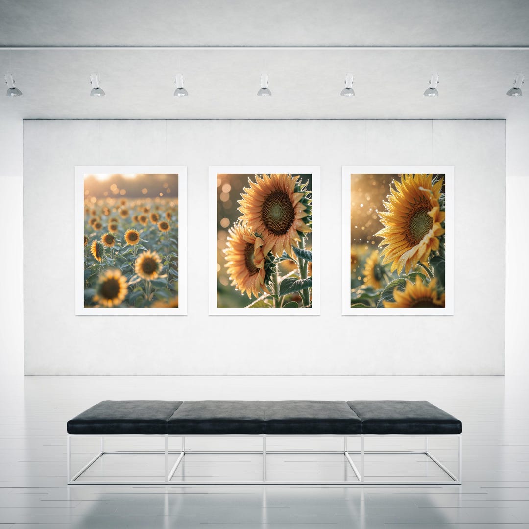 Sunflower Radiance Printable Wall Art Set | Digital Download ...