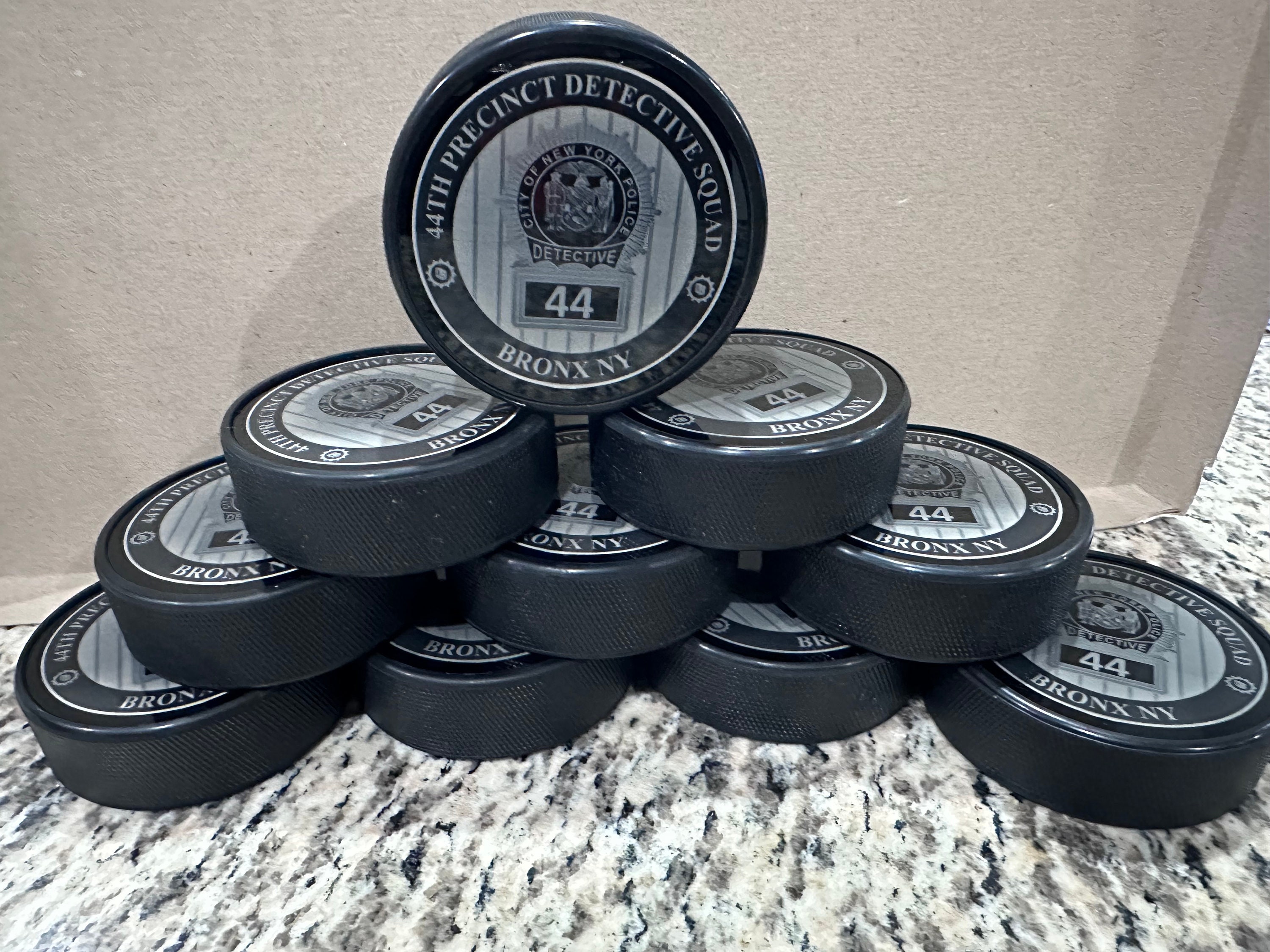 Hockey Puck Bottle Opener and Magnet Custom Made Black Acrylic Photo ...