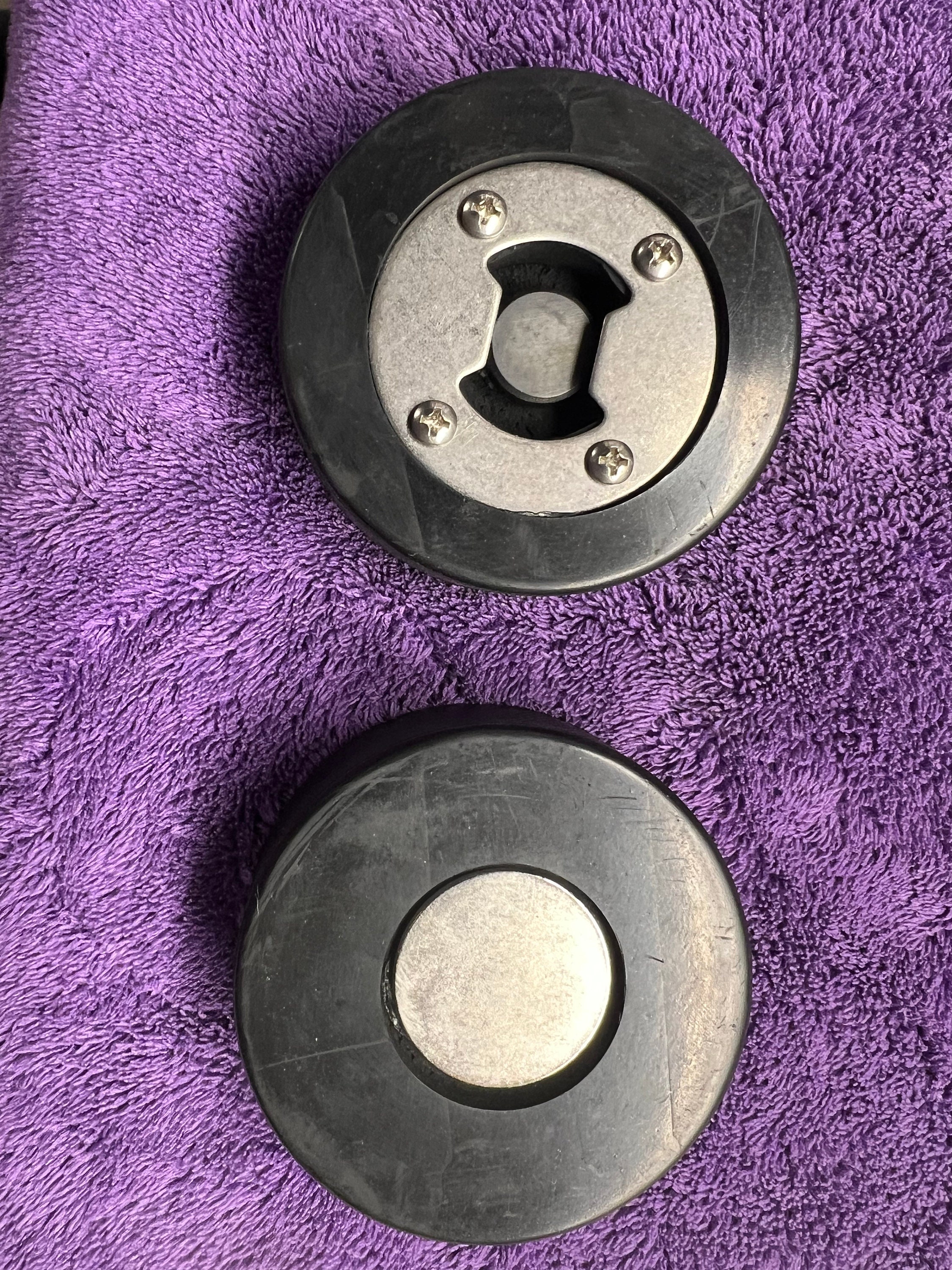 Hockey Puck Bottle Opener and Magnet Custom Made Black Acrylic Photo ...