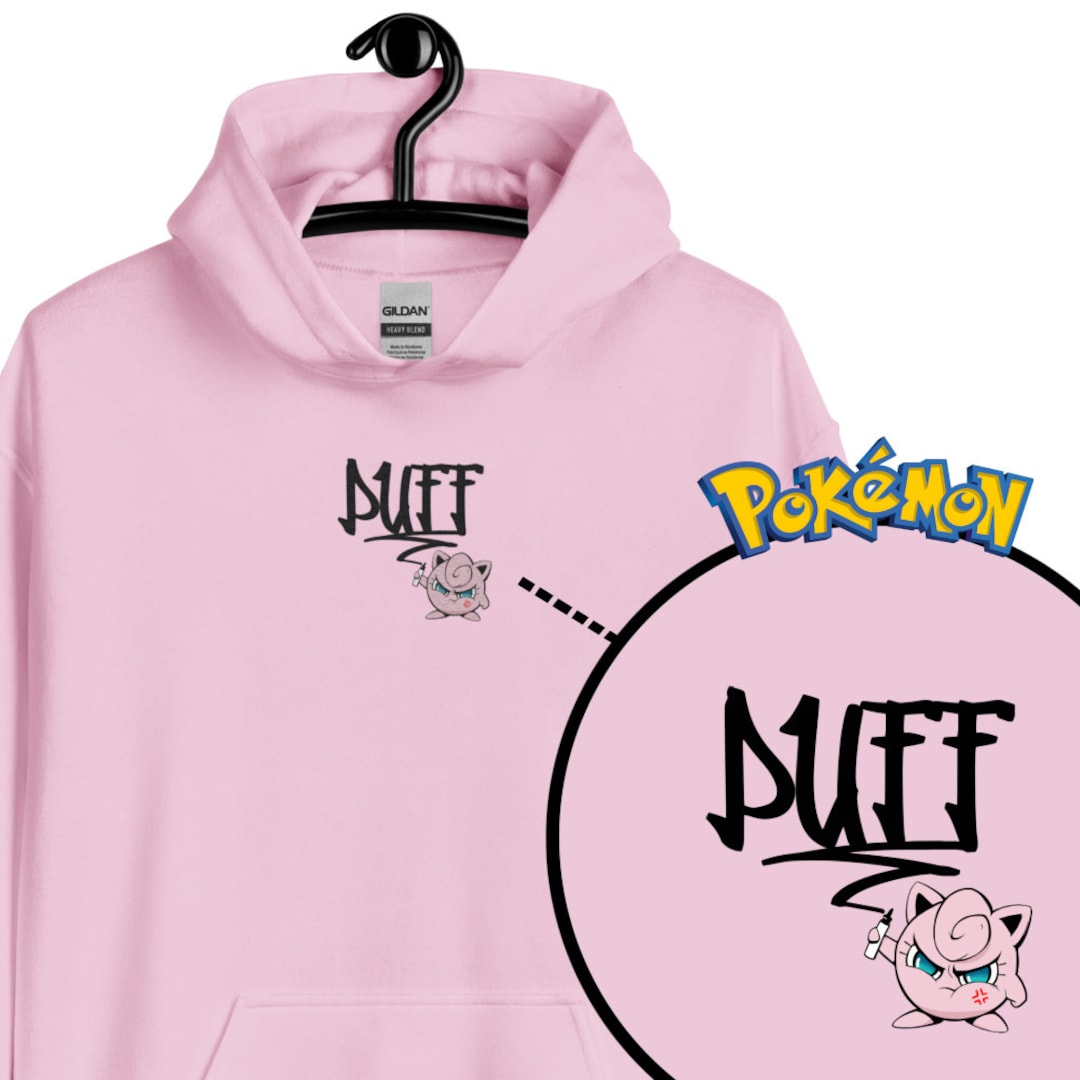 Pokémon Jigglypuff 'PUFF' Embroidered Hoodie - Etsy