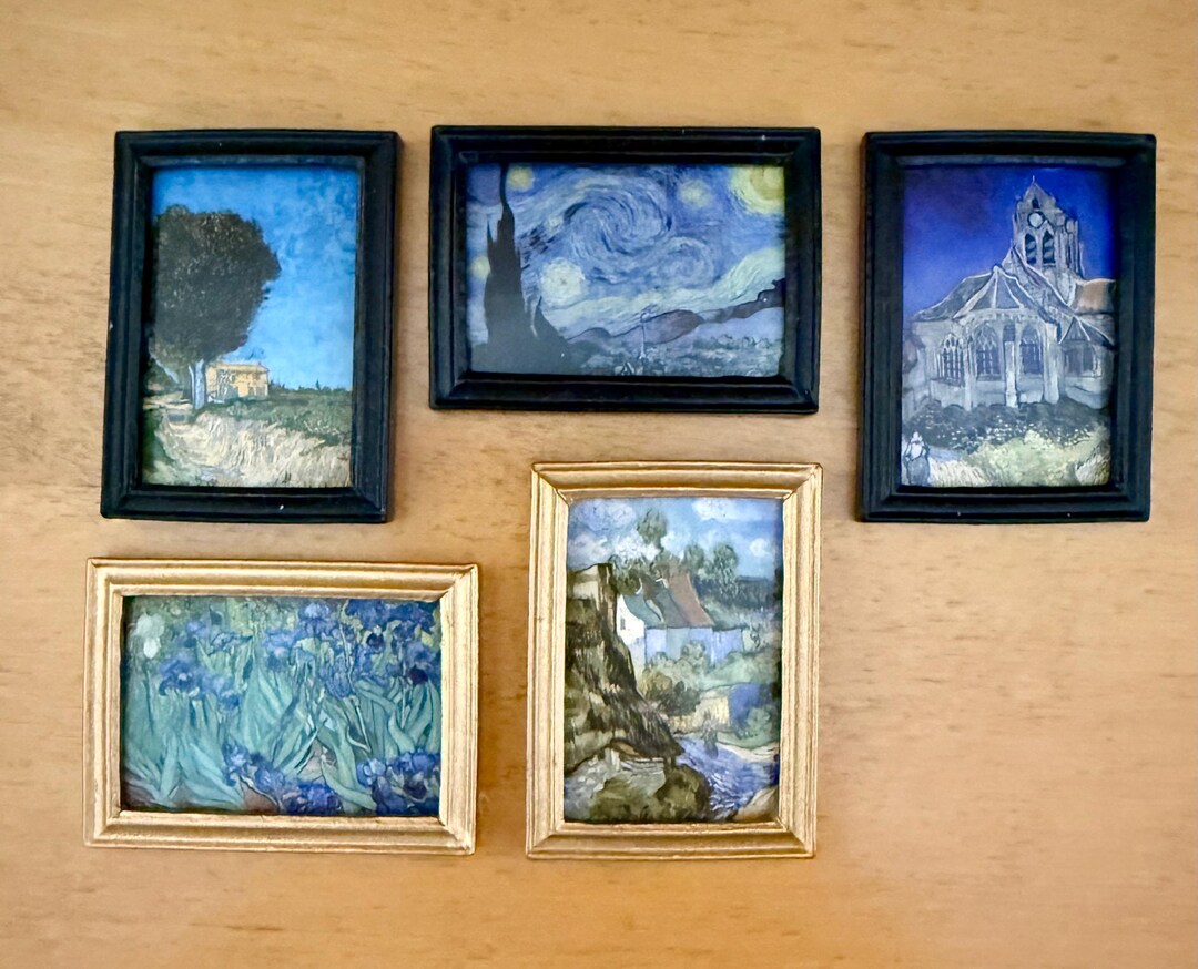 Miniature Van Gogh Prints Framed in Black or Gold Resin. - Etsy