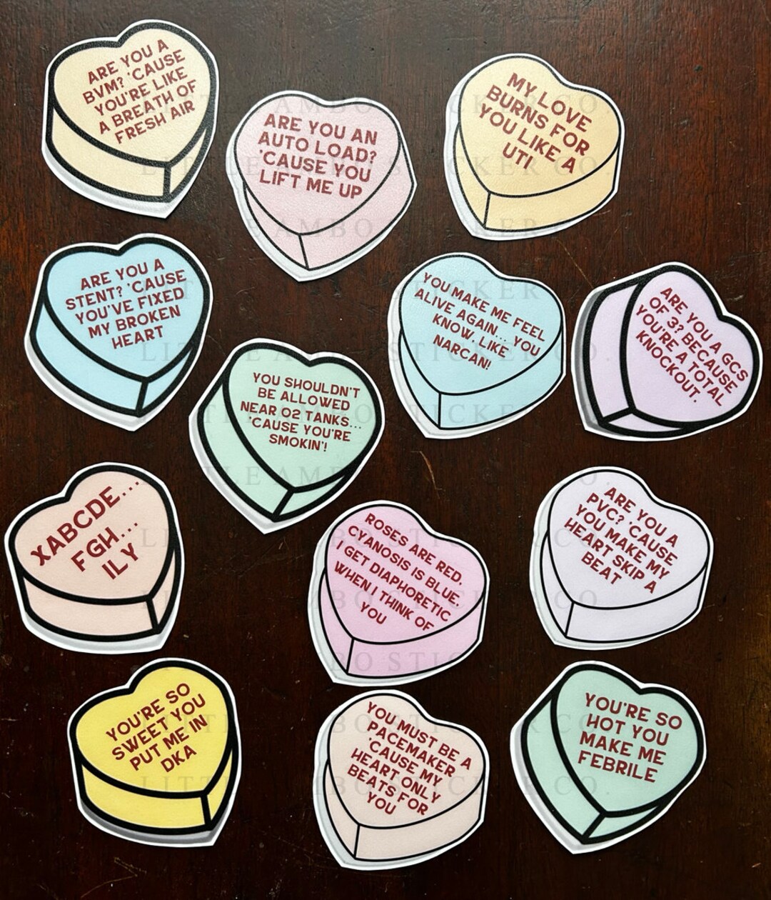 Candy Hearts (multiple Variations) // Funny EMS Sticker // Medical ...