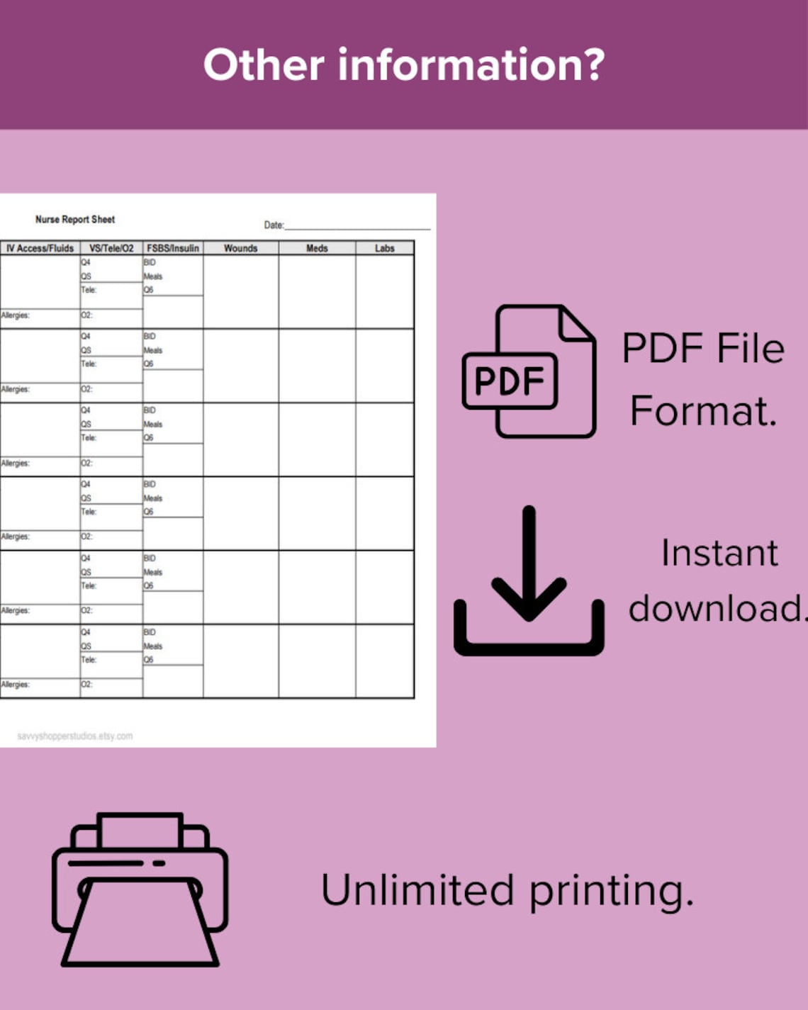 Nurse Report Sheet for Nurse Brain Sheet SBAR Template Med Surg Nurse ...