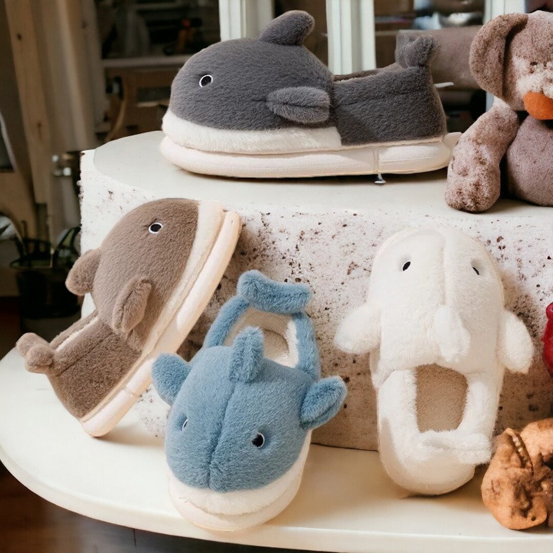 Fluffy Plush Shark Slippers Cozy Sharks Slippers Comfy - Etsy