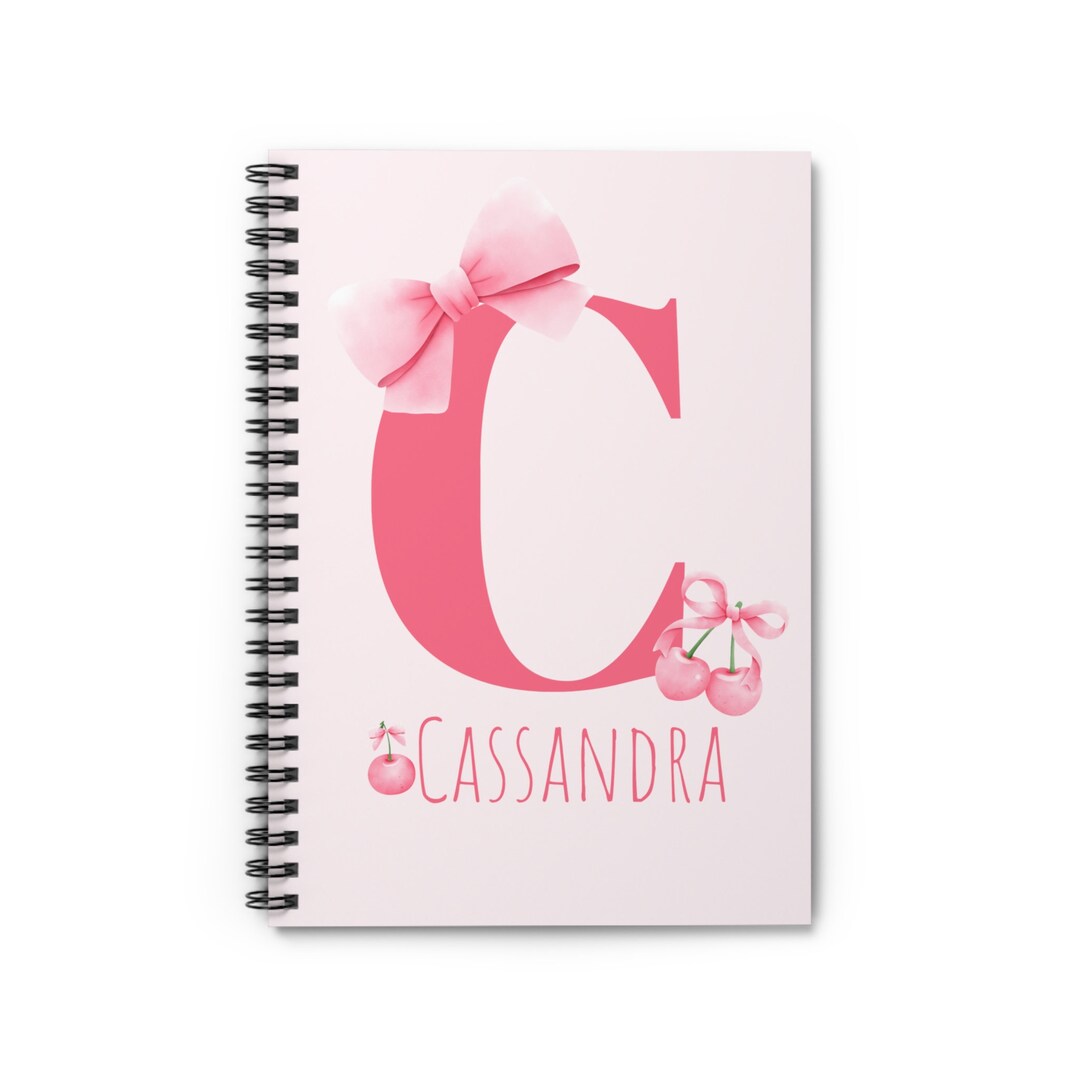 Custom Initial Coquette Pink Ribbon Bow Journal Soft Girl Cute Soft ...