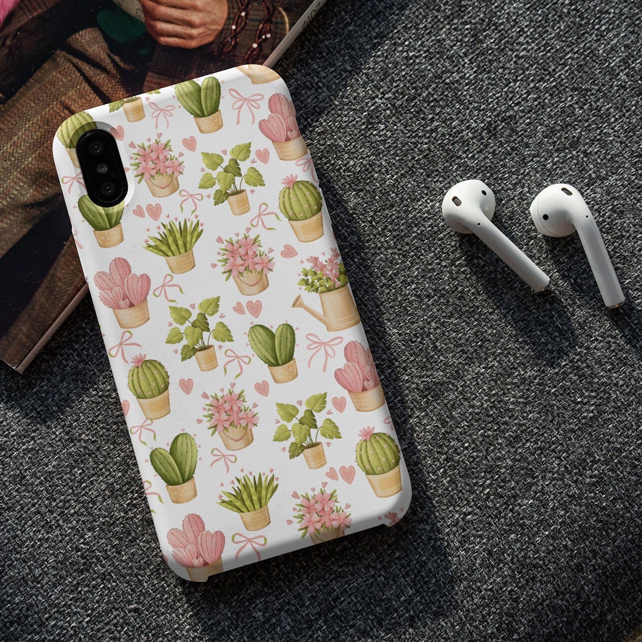 Cottagecore Floral Cactus Softgirl iPhone Cover Downtown Pink Bow ...