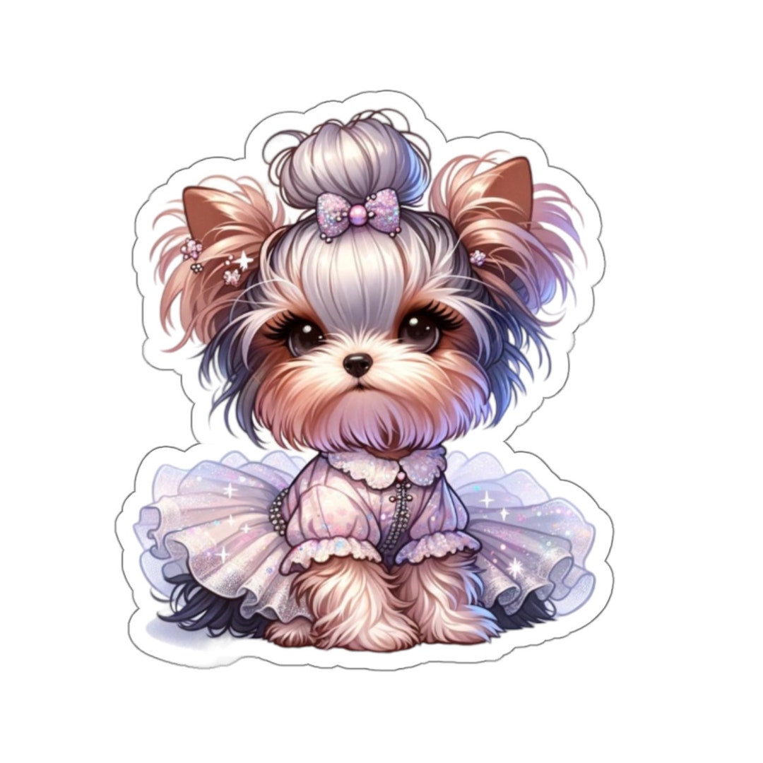 Cute Coquette Yorkie Posh Girly Girl Tutu Dress Preppy Pink Water ...