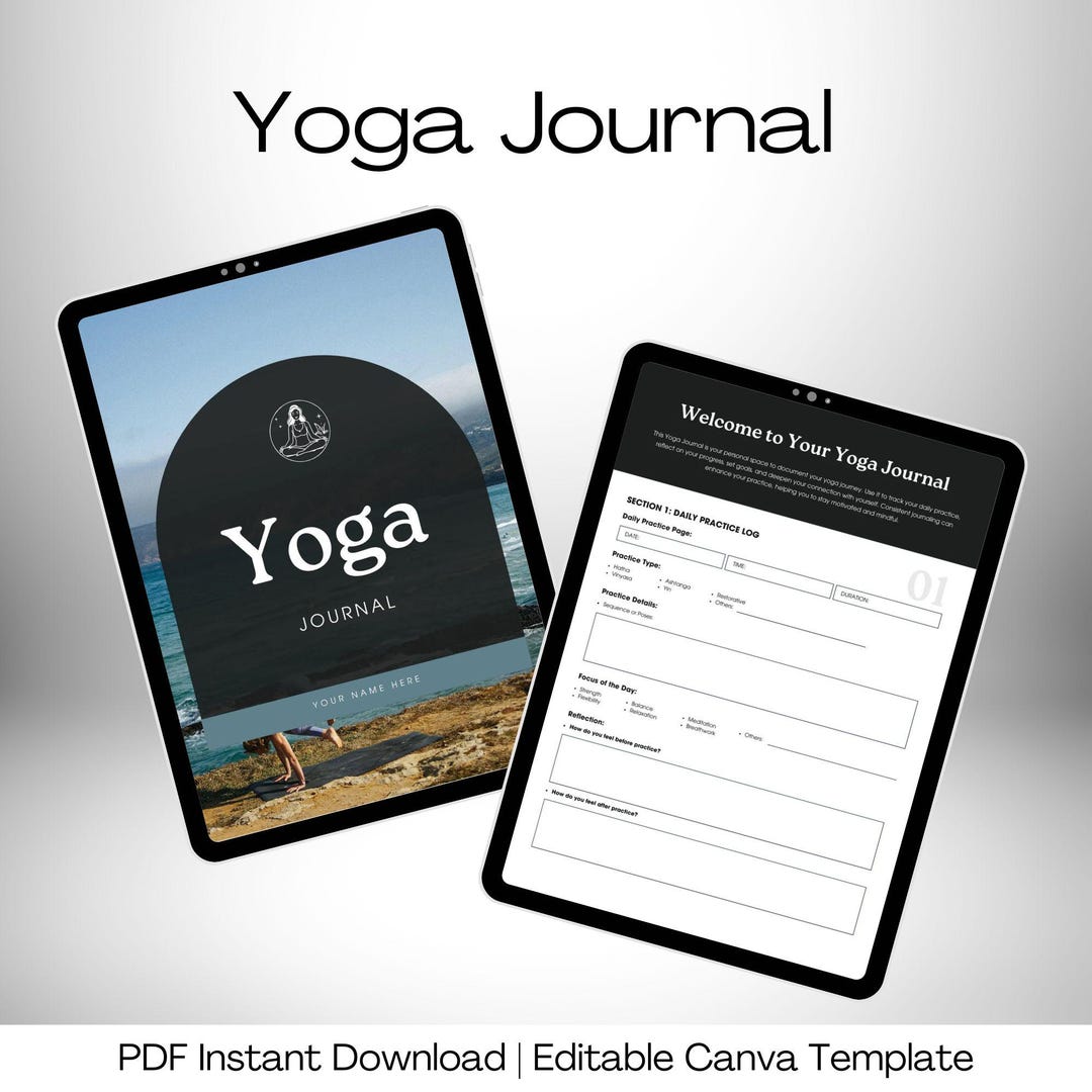 Yoga Journal | Printable Yoga Tracker | Digital Mindfulness Planner ...