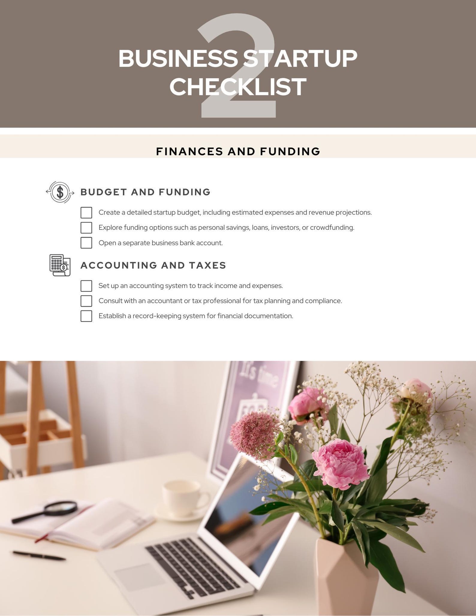 Business Startup Checklist Template: Editable Entrepreneur Planner ...