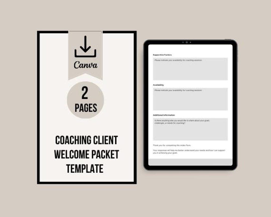 Client Intake Form Template: Coaching Welcome Packet (digital Download ...