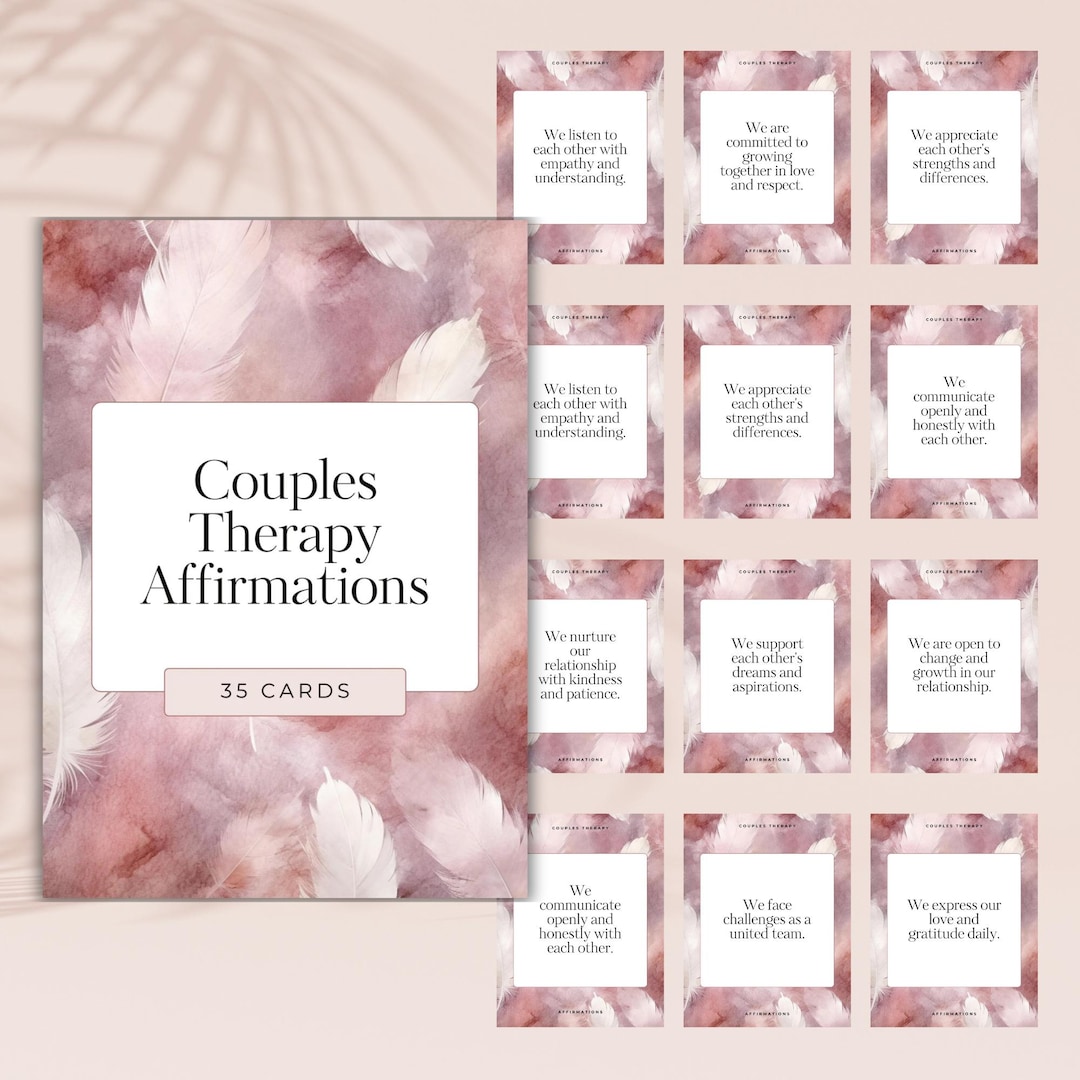 Couples Therapy Affirmation Cards, Relationships Affirmation Cards ...