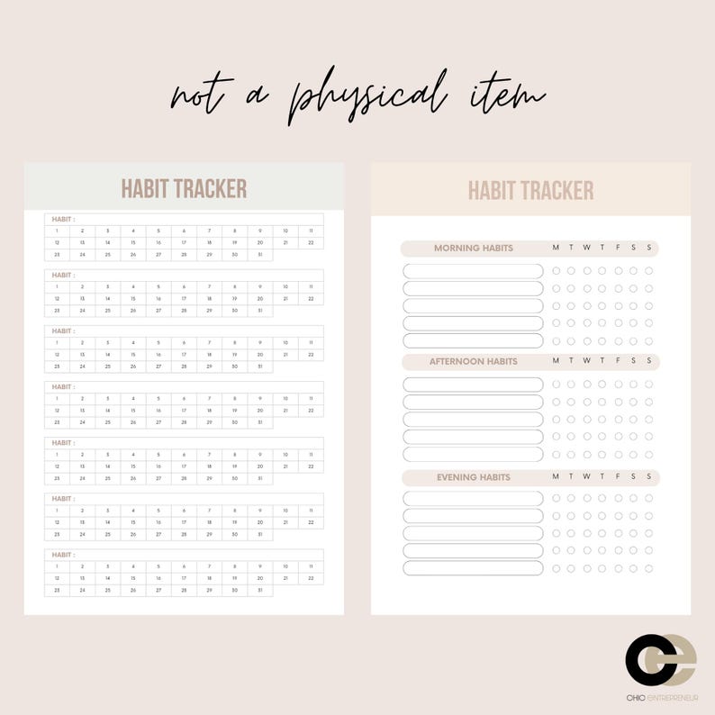 Digital Habit Tracker: Customizable Canva Template (digital Download ...