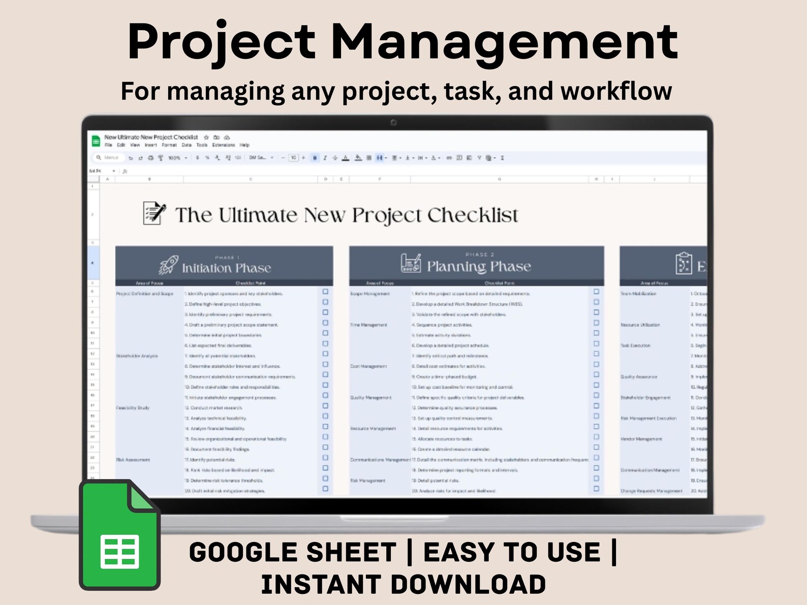 Project Management Template: Gantt Chart, Excel & Google Sheets ...