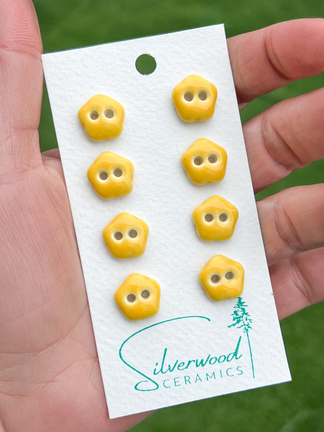 Yellow Porcelain Star Buttons Handmade Ceramic Sewing Notions - Etsy
