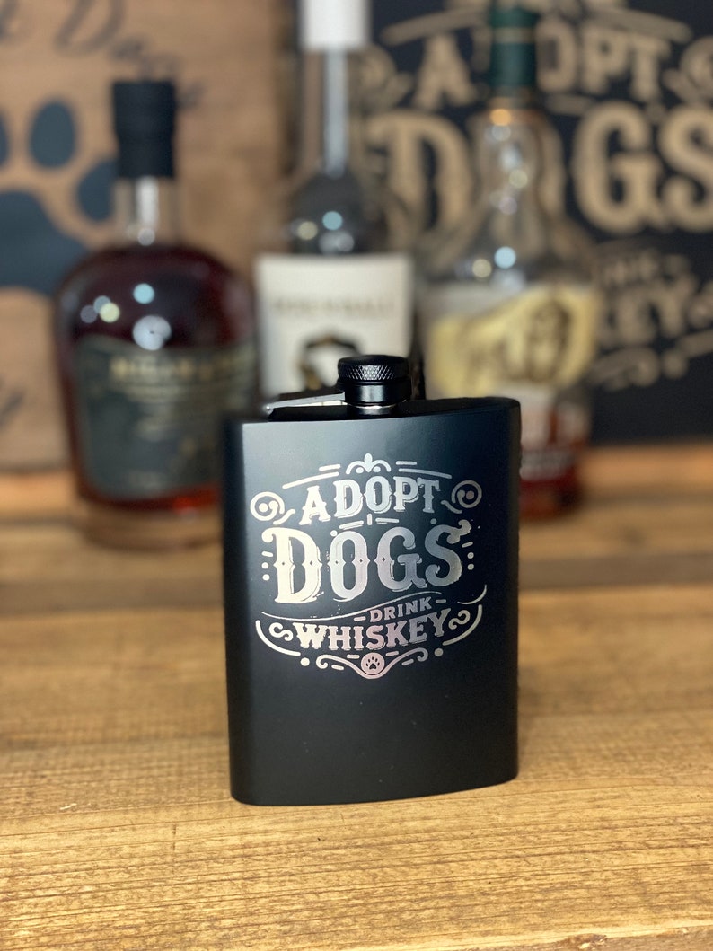 Adopt Dogs. Drink Whiskey's Flask is a Bulldog of a Flask. 8oz ...