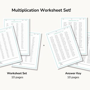 10 Printable Multiplication Worksheets - Times Tables Drills ...