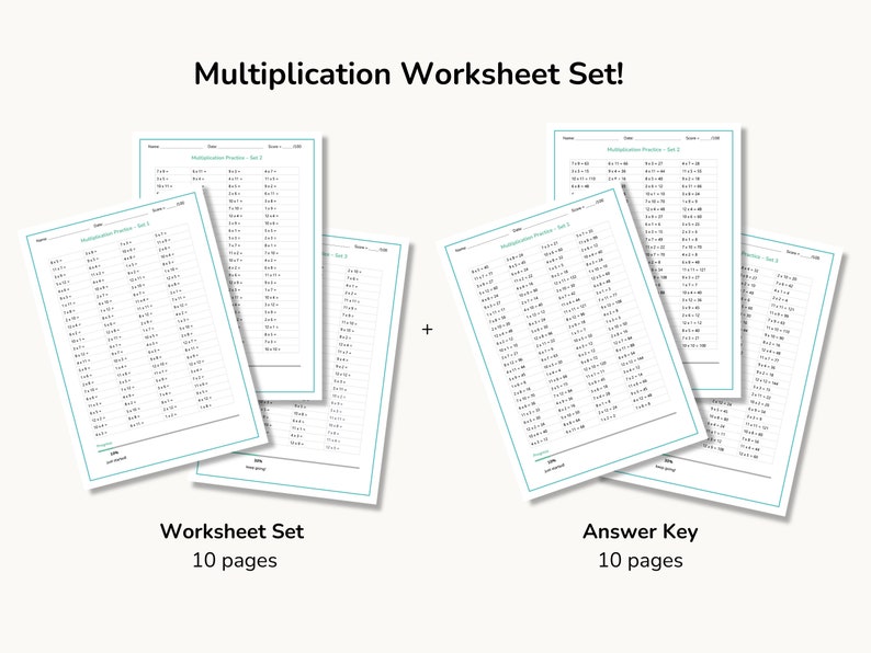 10 Printable Multiplication Worksheets - Times Tables Drills ...