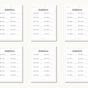 12 Printable Addition Worksheets - Single Digit Addition, Maths Drills ...